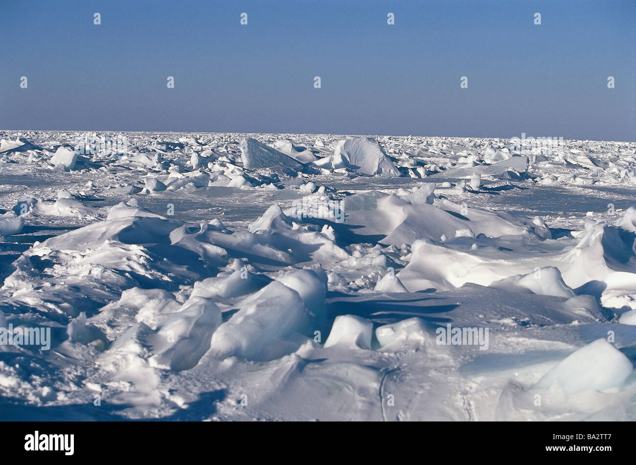 Canada Isle of the Madeleine pack-ice North America landscape ice ...