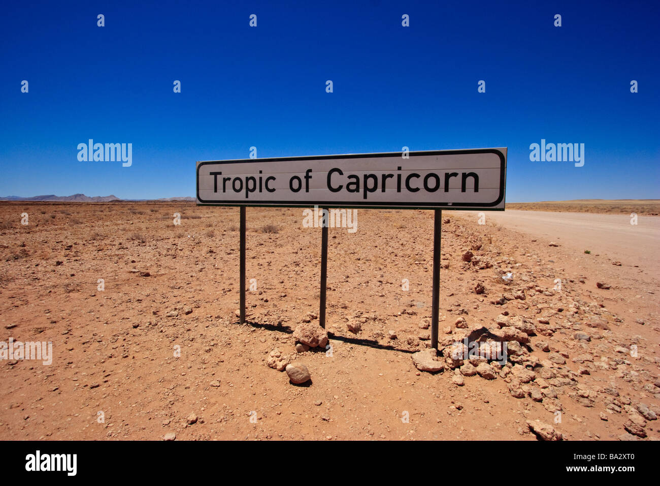 Tropic of Capricorn road sign Stock Photo - Alamy
