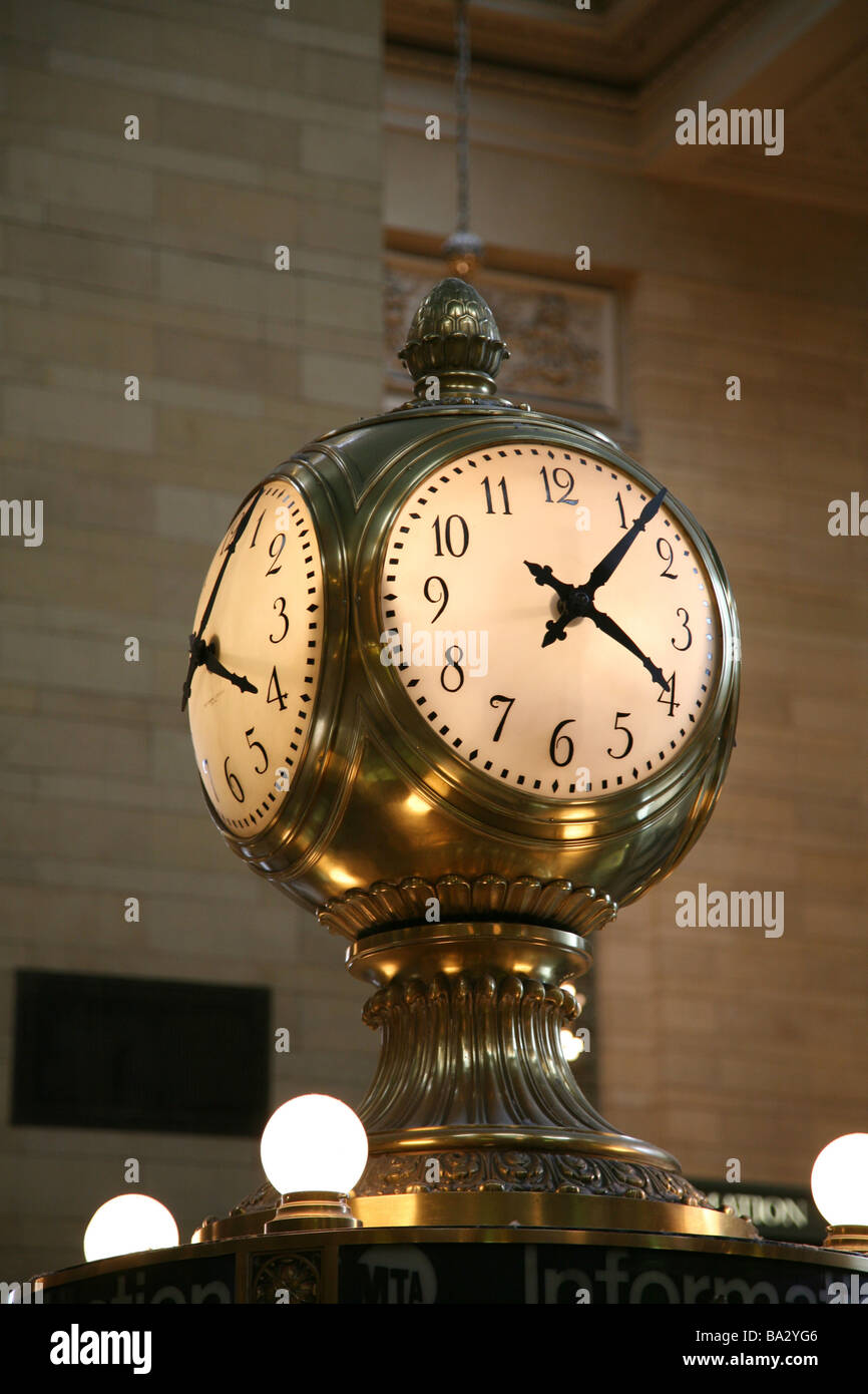 USA New York city Manhattan Grand Central station detail clock North ...