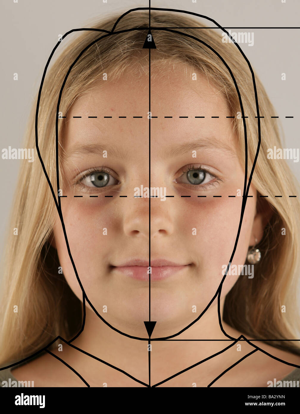 Composing girls portrait pattern lines child-portrait child 10 years ...