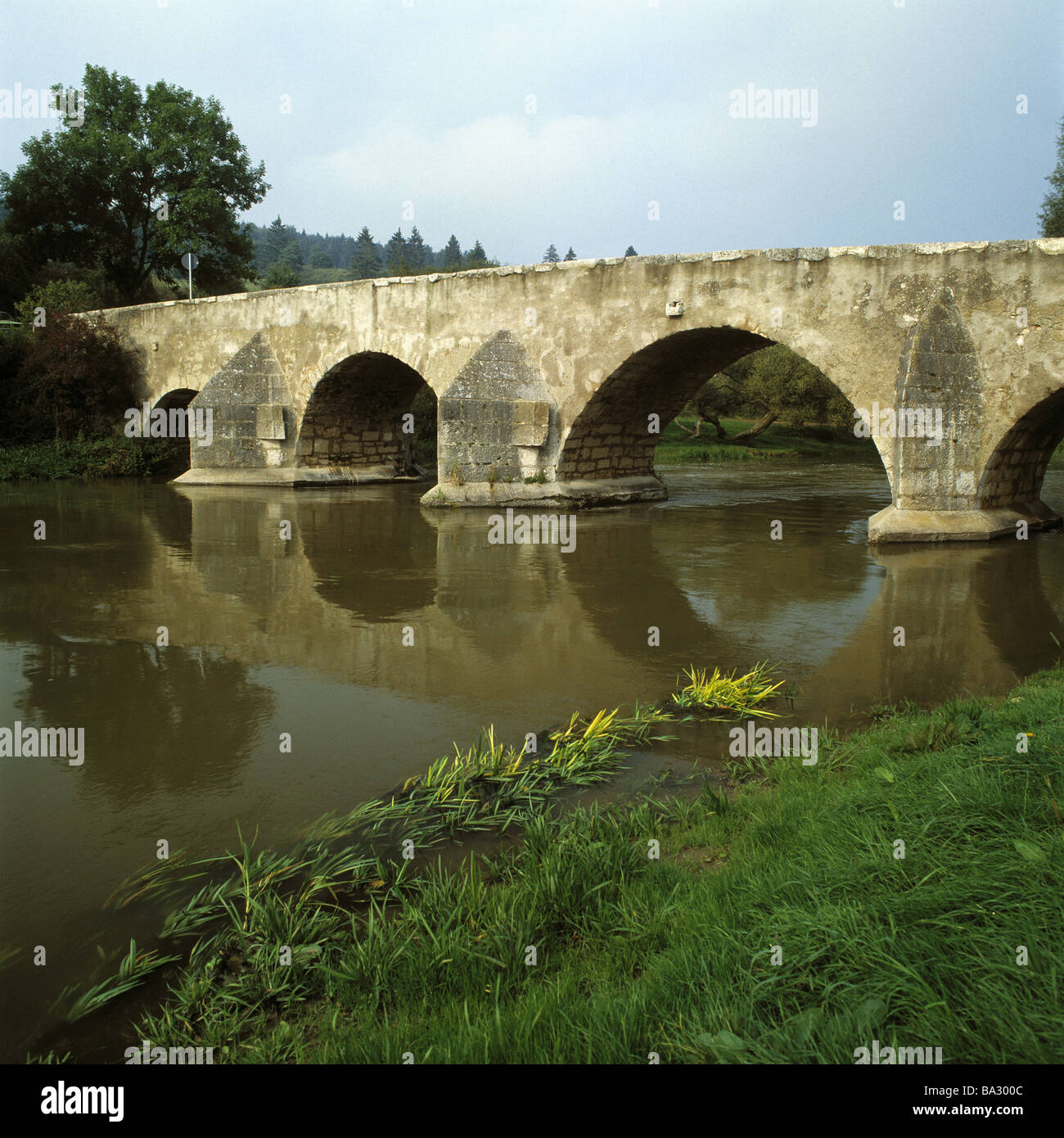 Germany alto-mill-valley Walting-Pfünz alto-mill-bridge detail Bavaria ...
