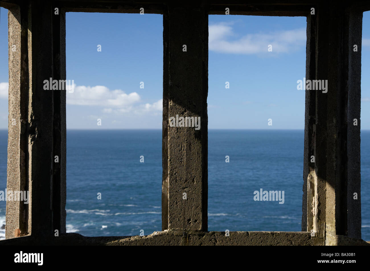 looking out through windows of abandoned coastguard lookout stations at ...