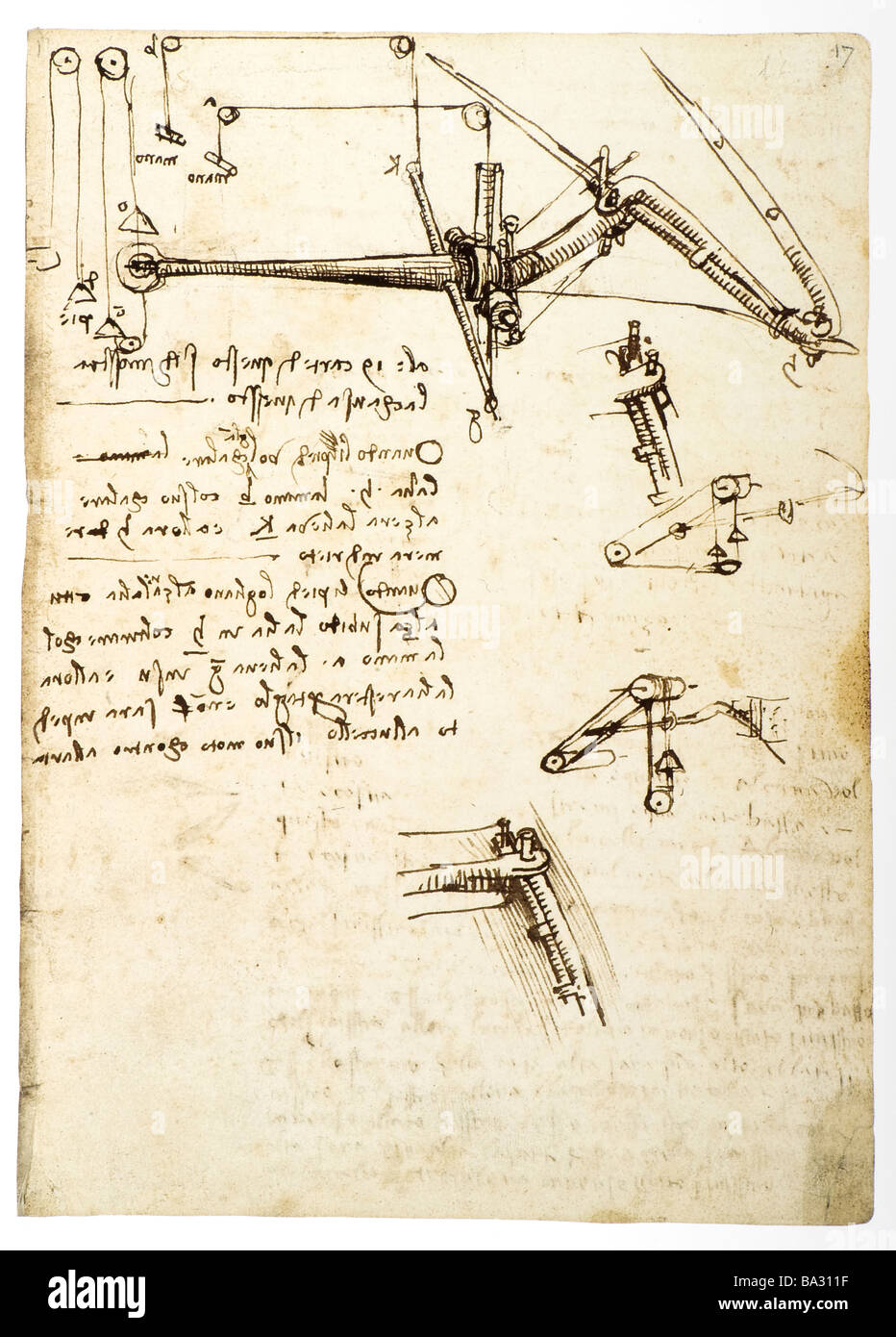 Study of the Functioning of a Wing by Leonardo da Vinci 1505 pen and ...