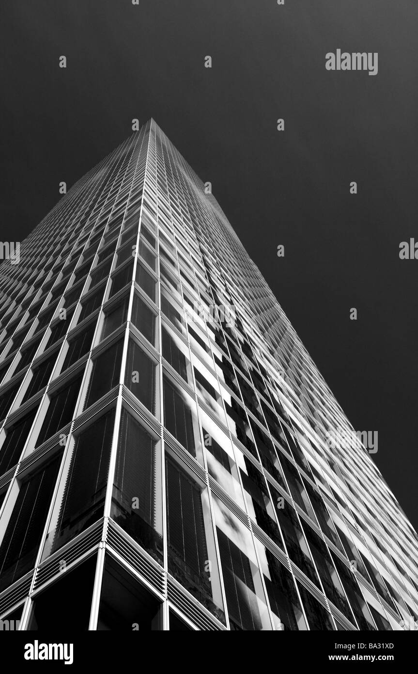 Office-high-rise facade detail from below s/w high-rise office ...