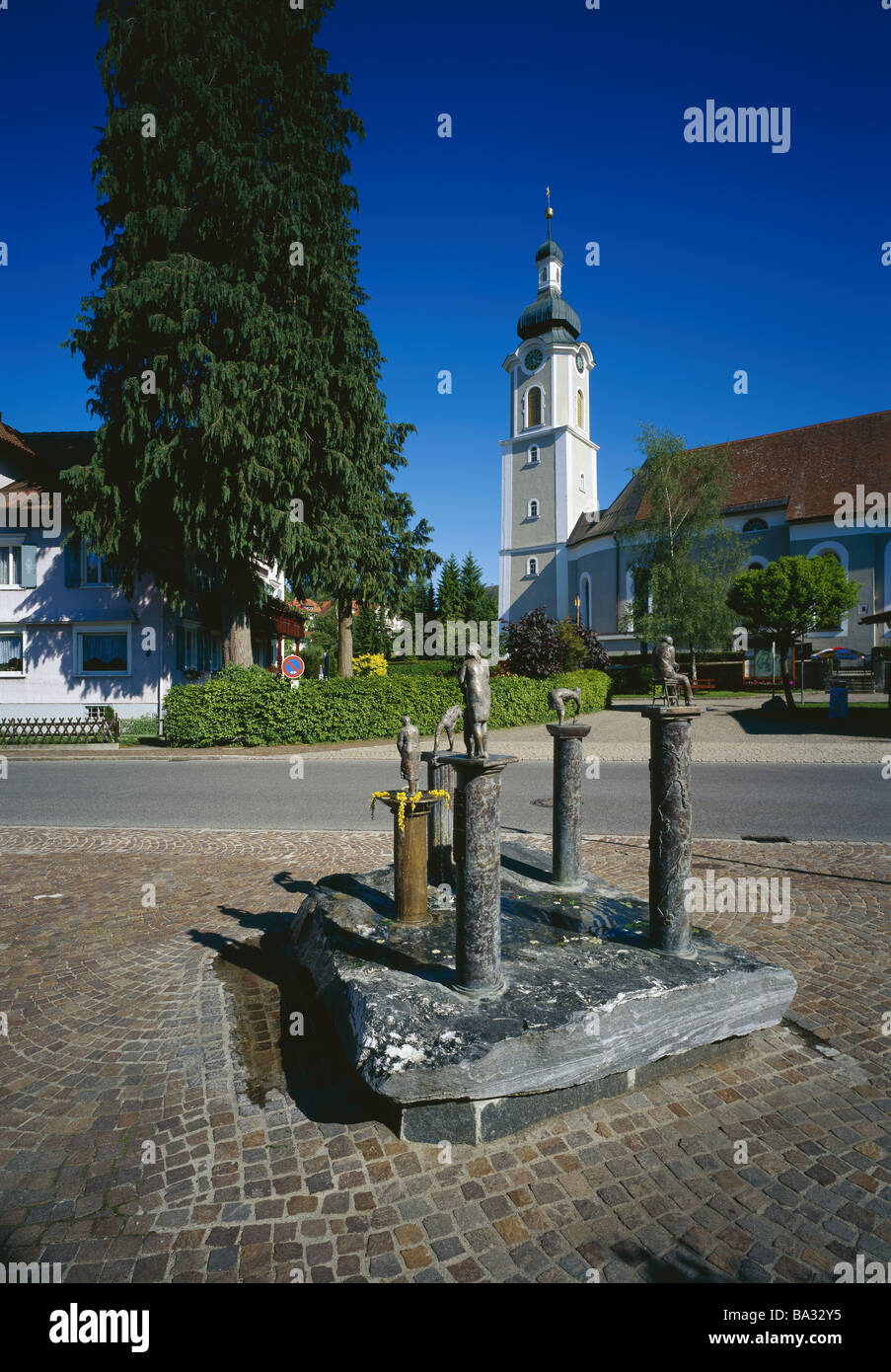 Germany Bavaria Allgäu Scheidegg parish-church wells Southern Germany ...
