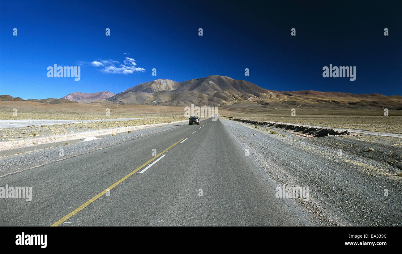 Argentina Andes desert Atacama country road private car Latin America ...