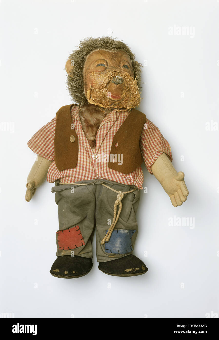 Toy material-animal hedgehogs "Mecki" broken toy 50er-Jahre stuffed ...