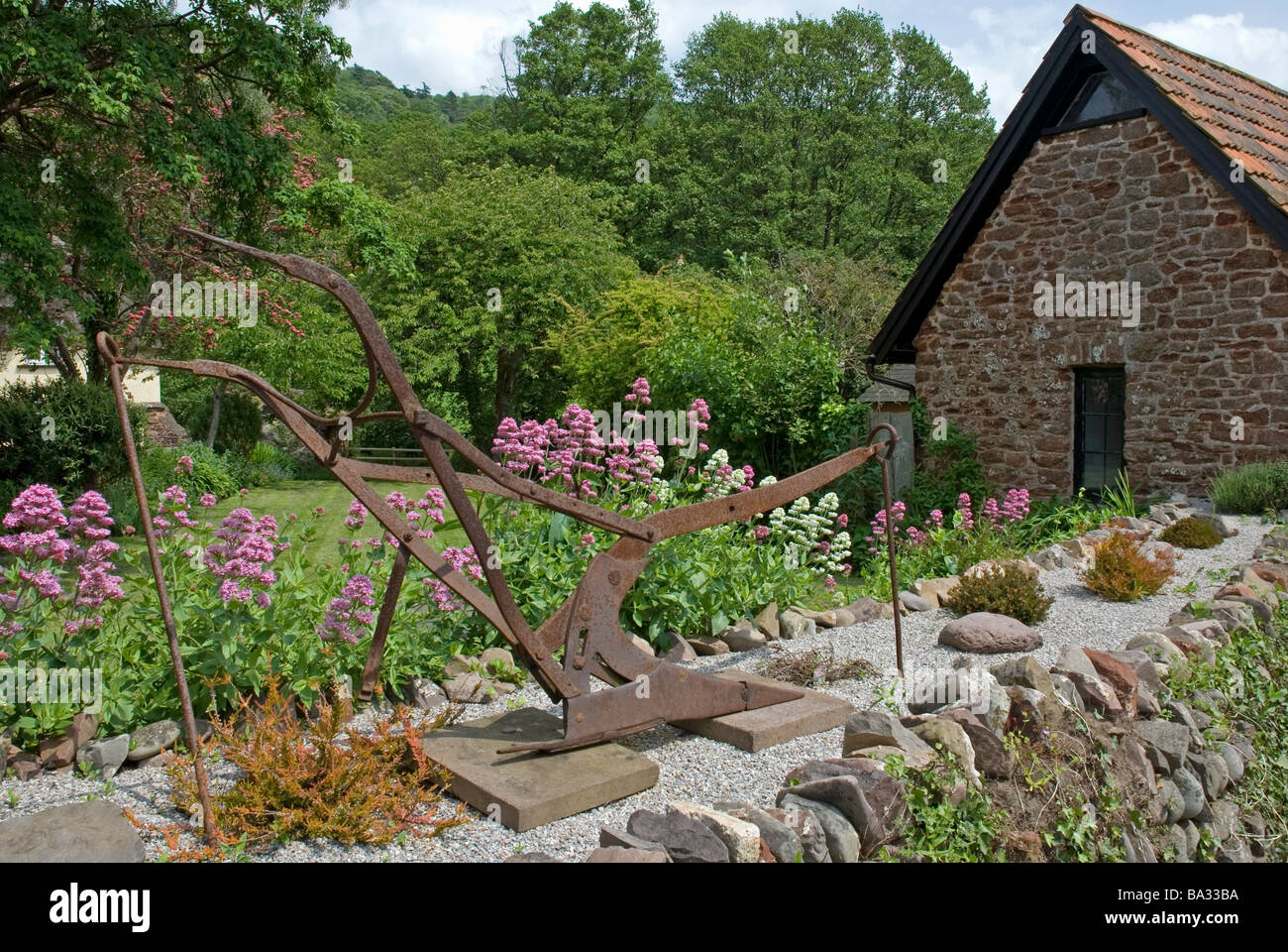 Rustic decoration for a garden wall in the village of Allerford ...