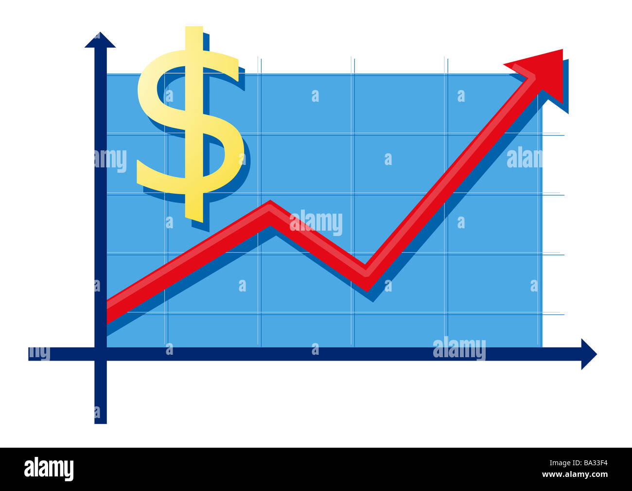 Illustration scale dollar-signs balance-curve red climbs series shares ...