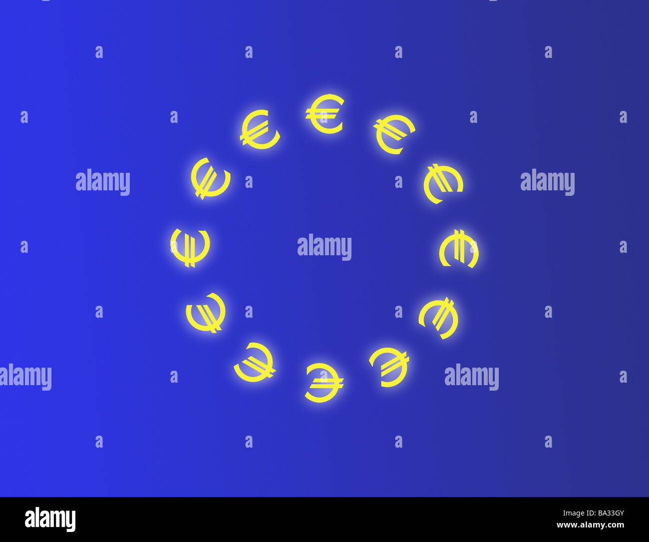 Computer-graphics monetary-signs Euro yellow Europe currency Euro-signs ...