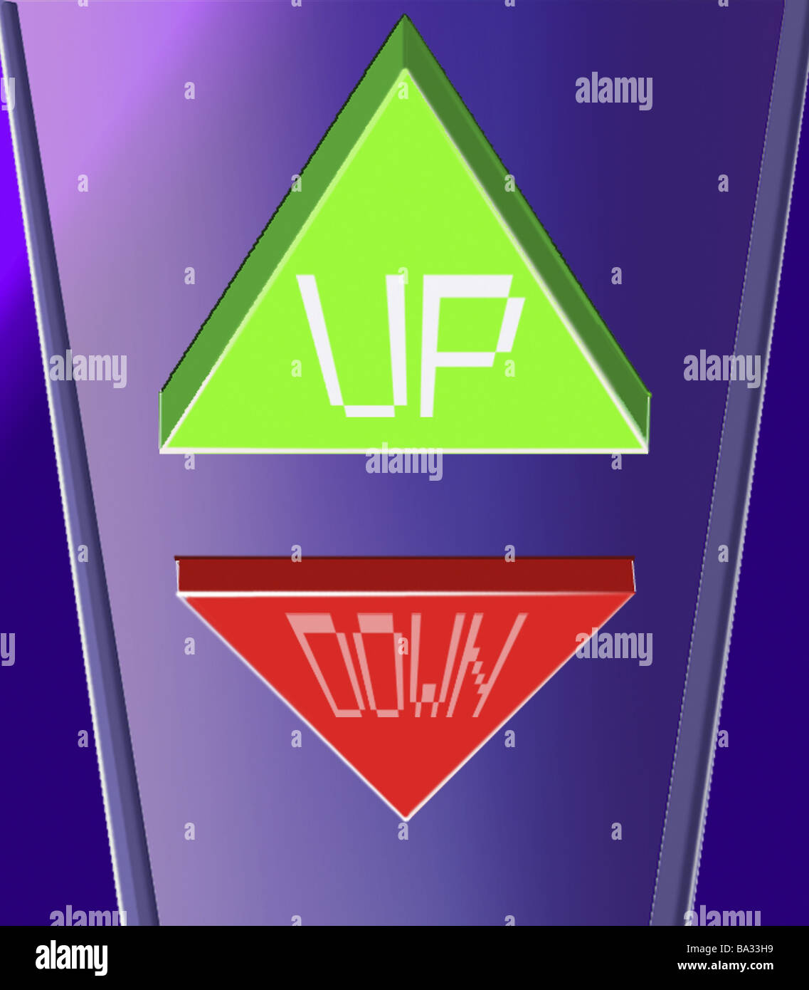 Illustration snaps green up red down counters selection possibilities brawls upward down ...