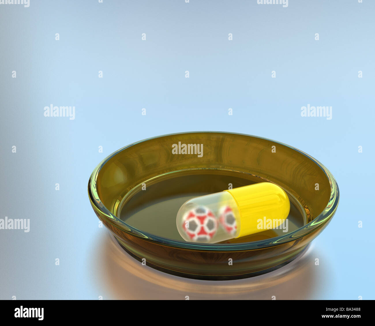 Glass-peel medication capsule drug footballs symbol football addiction ...