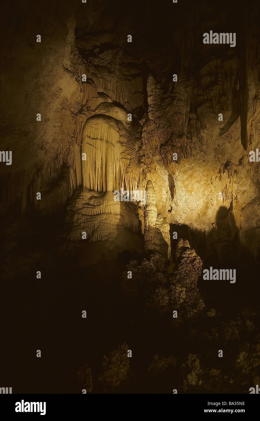 USA New Mexico Carl-bath Caverns national-park cave illumination series ...