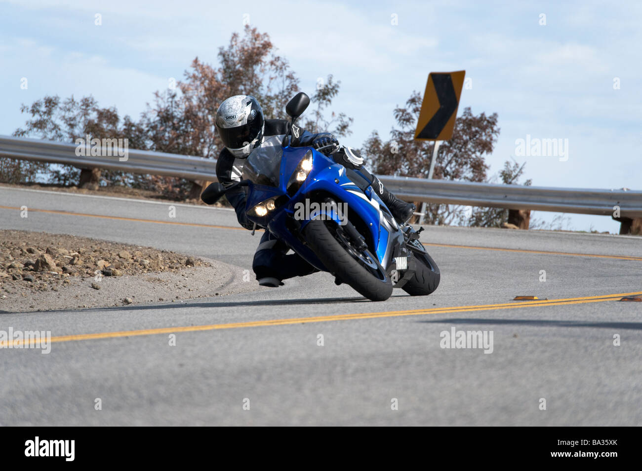 Motorcycle rider on mulholland highway hi-res stock photography and ...