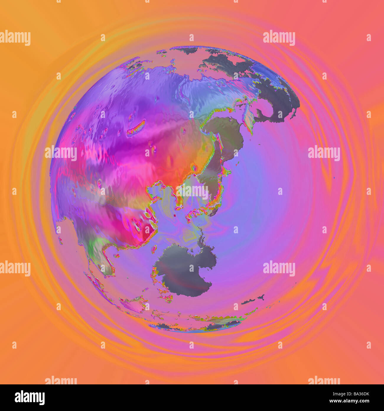 Globe map centered on asia hi-res stock photography and images - Alamy