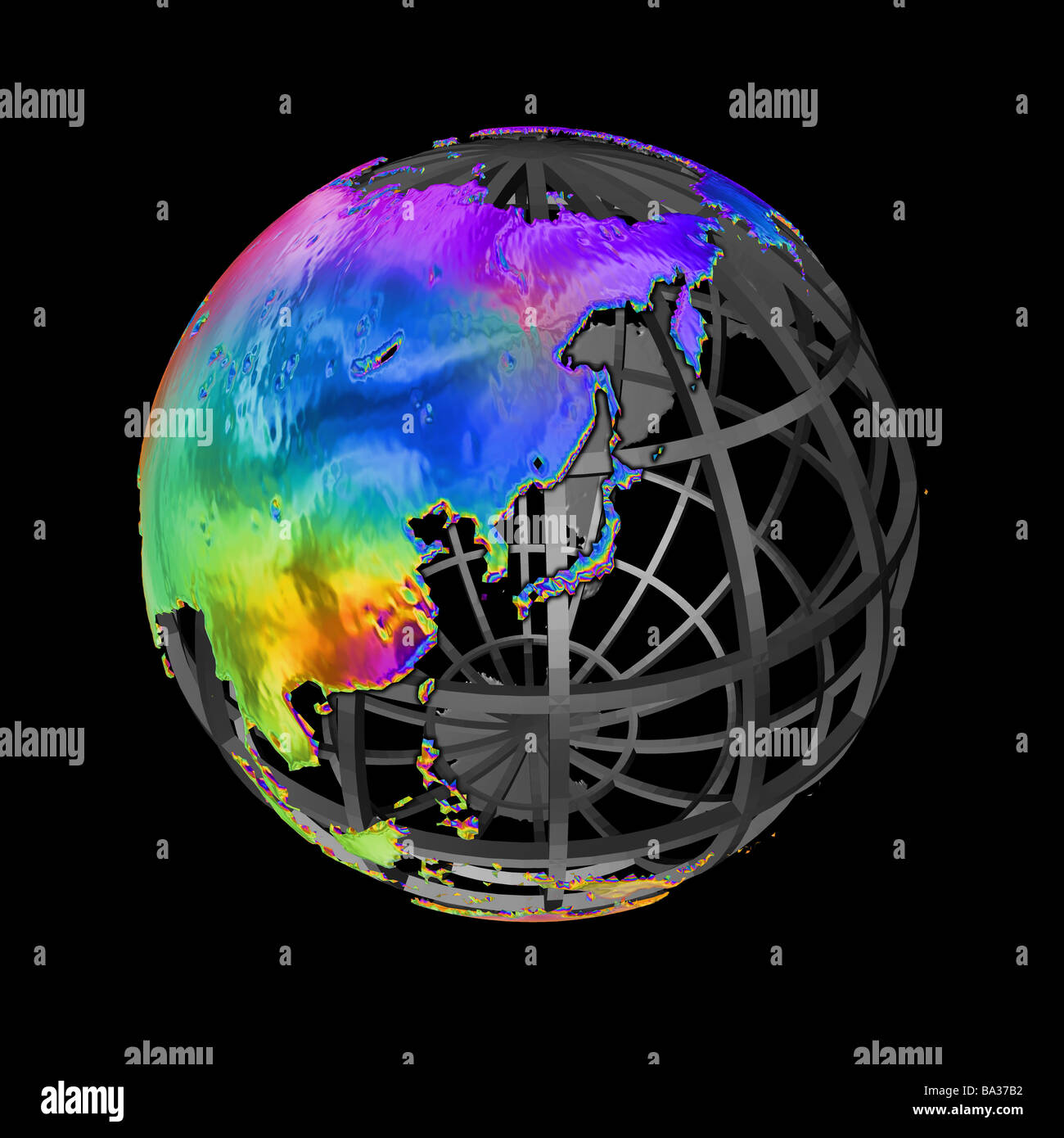 Pacific centered map hi-res stock photography and images - Alamy