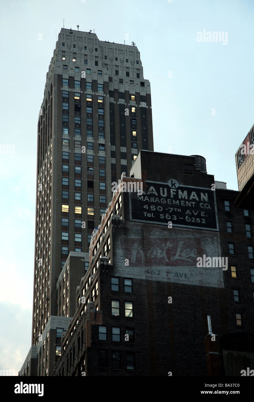 USA New York city Manhattan high-rise advertisement North America ...