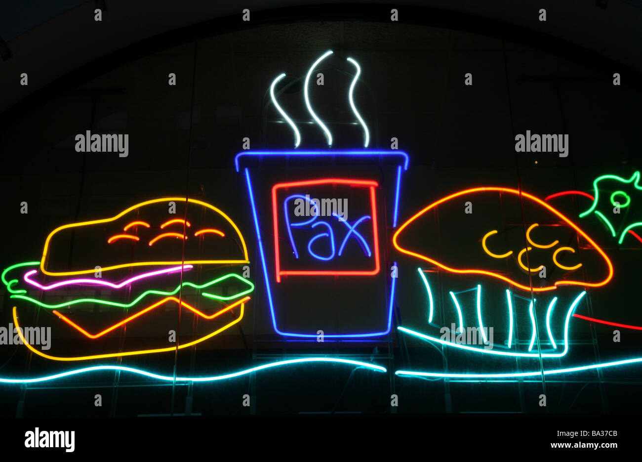 Neon sign almost-food neon-advertisement advertisement-sign ...