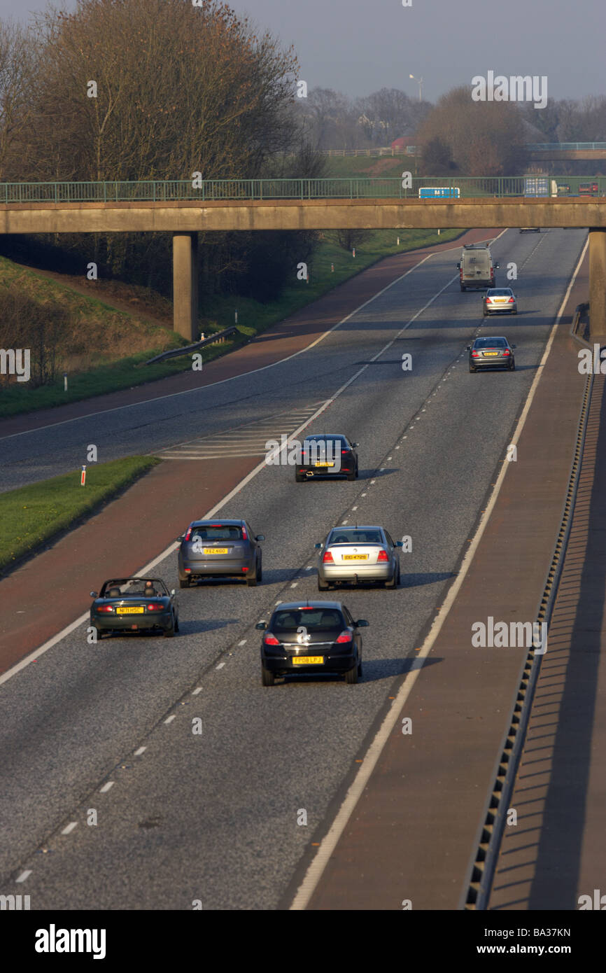 cars and vehicles on the M1 motorway in county armagh Northern Ireland ...