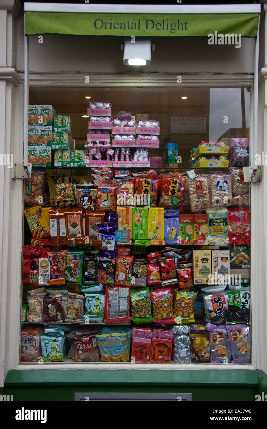london england uk chinatown soho general snack chinese store shop front ...