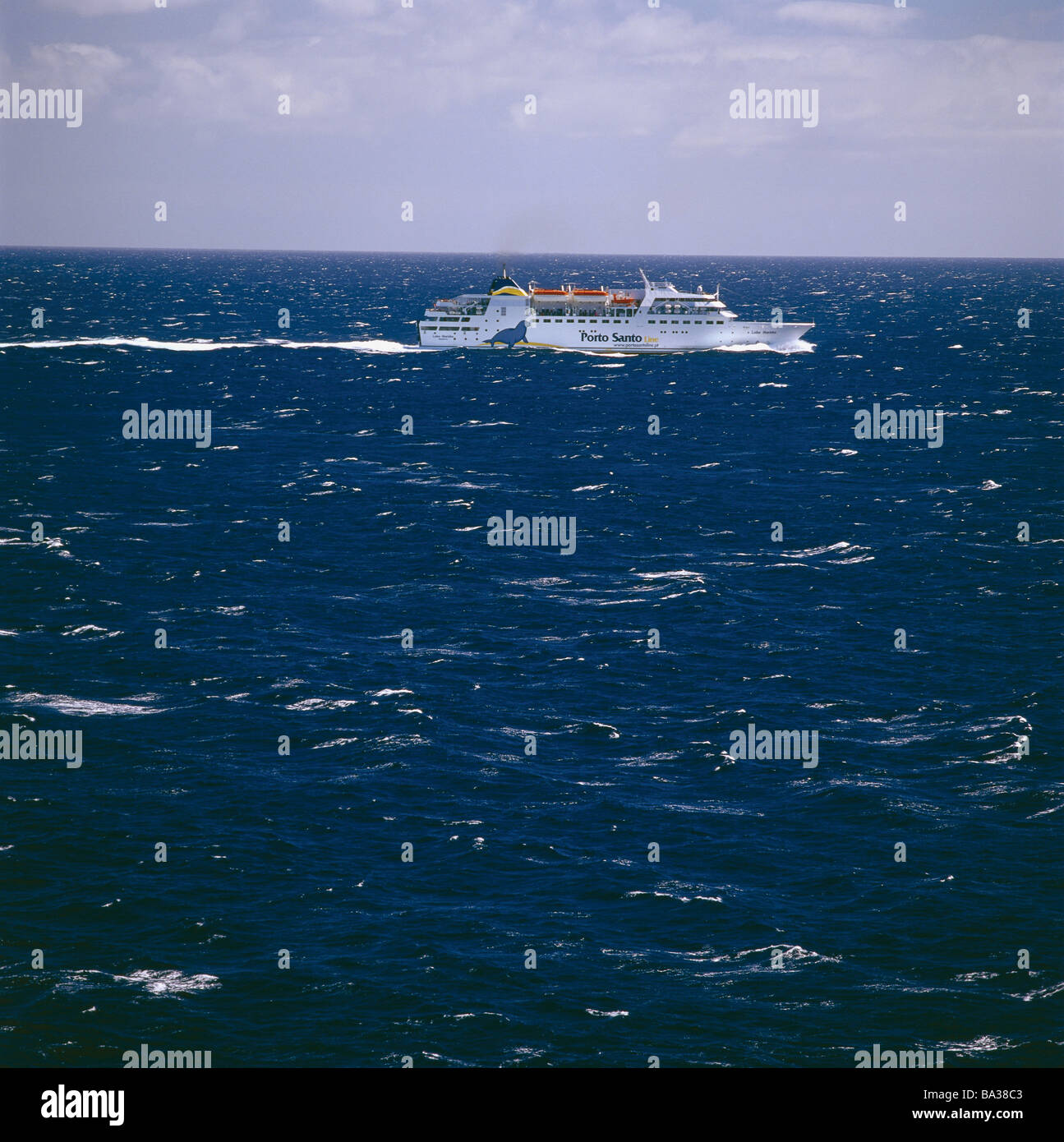 Portugal island Madeira ferryboat Porto-Santo-Line side-opinion sea ...