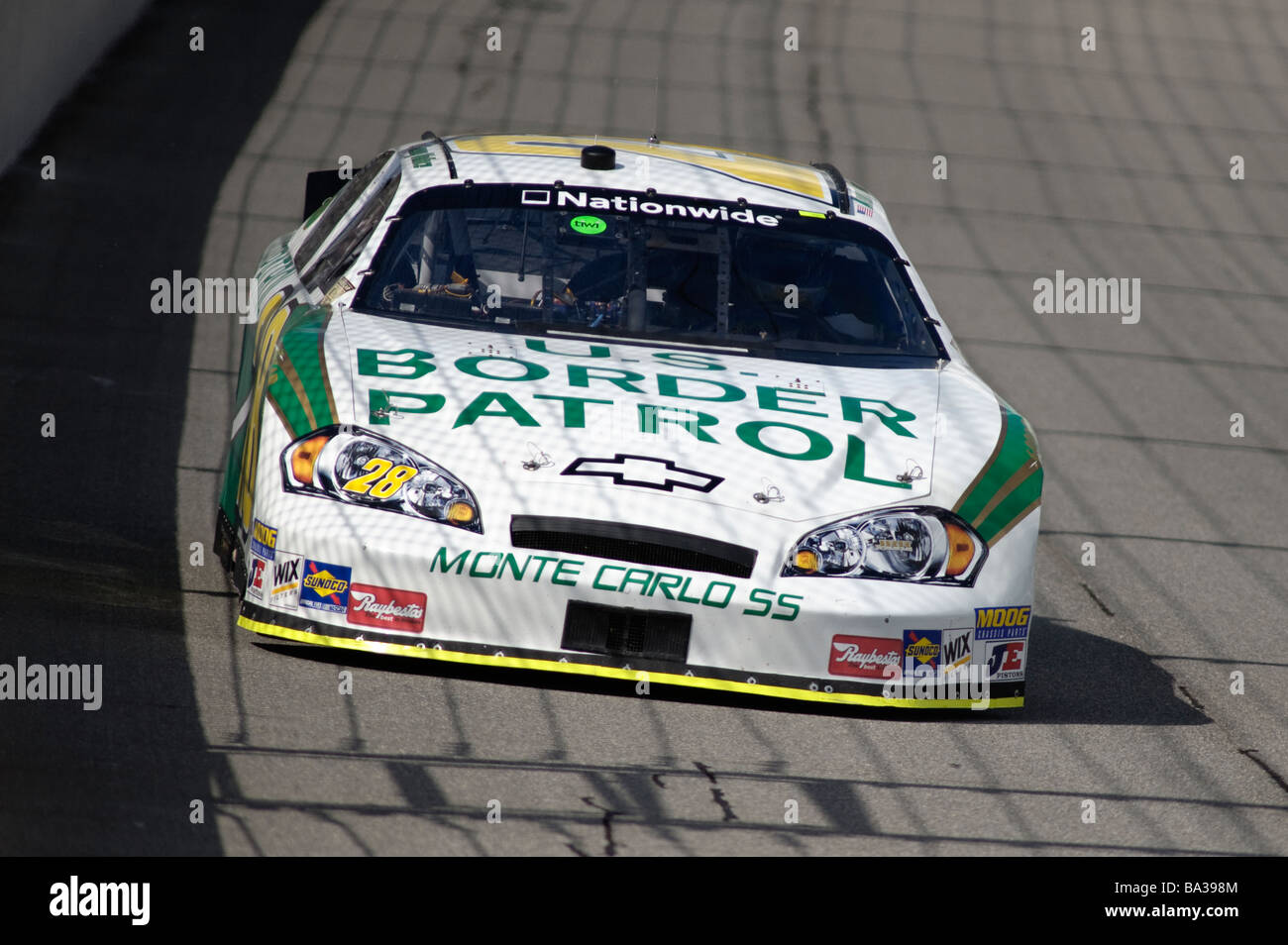 Kenny Wallace drives the US Border Patrol car in the Carfax 250 NASCAR ...