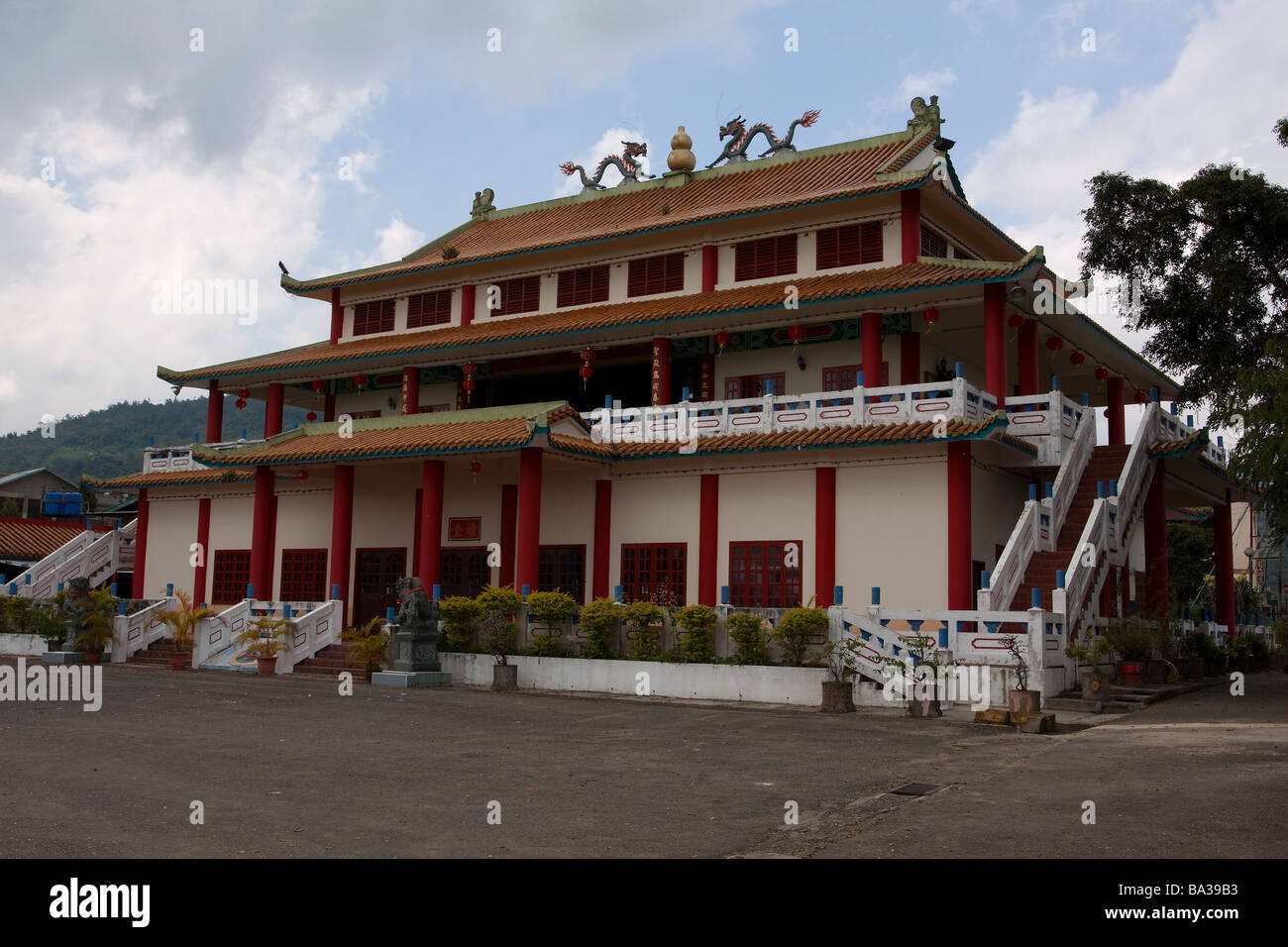The main Chinese Temple in the centre of Ranau Sabah Malaysia Stock ...