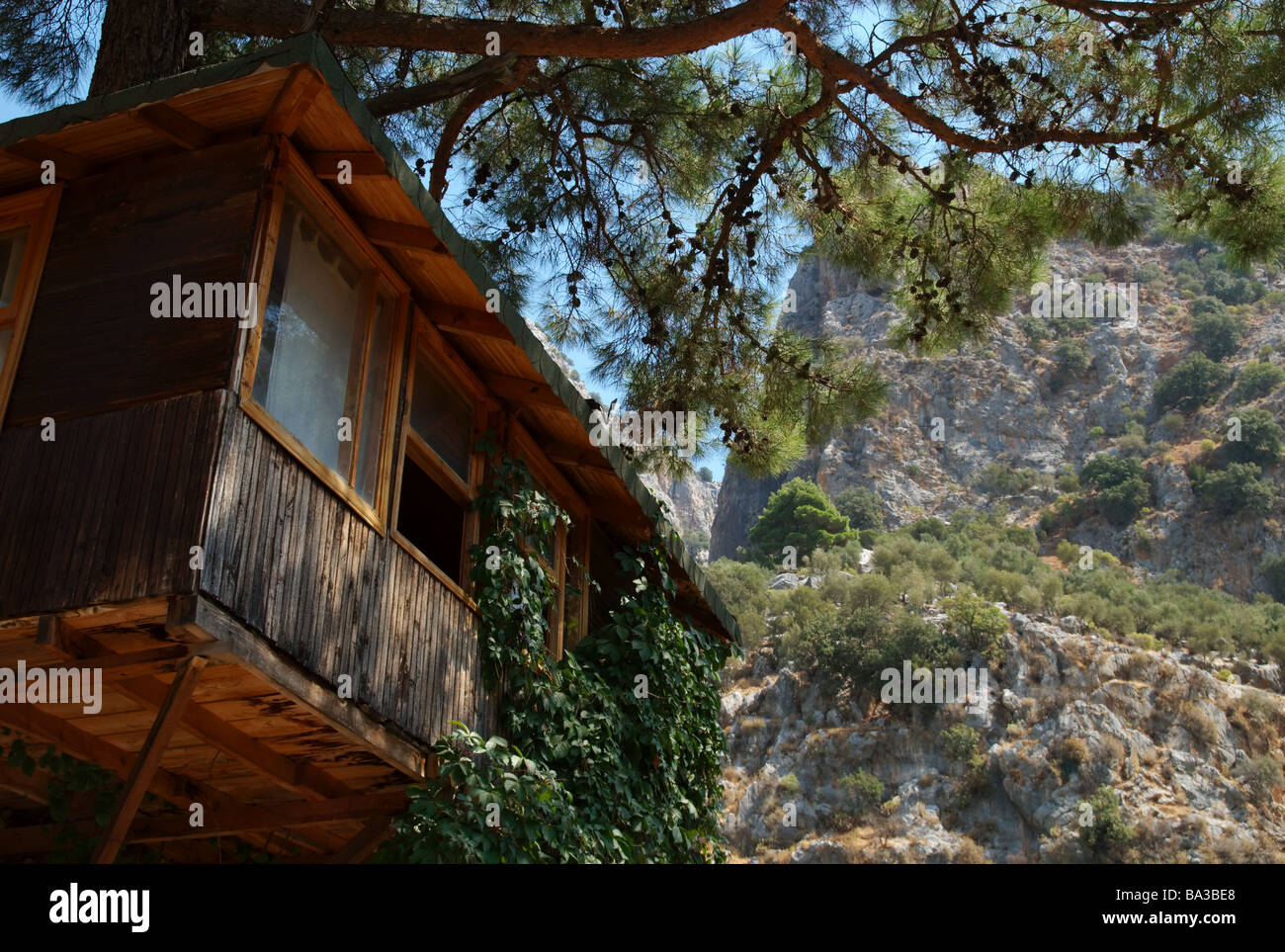 A treehouse at the entrance to the Saklikent Gorge near Fethiye, Turkey ...