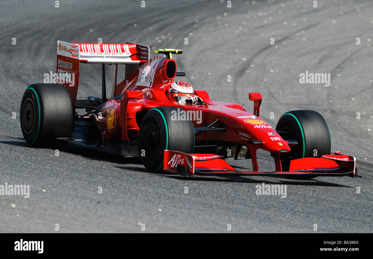 Kimi RAEIKKOENEN in the Ferrari F60 race car during Formula One testing ...