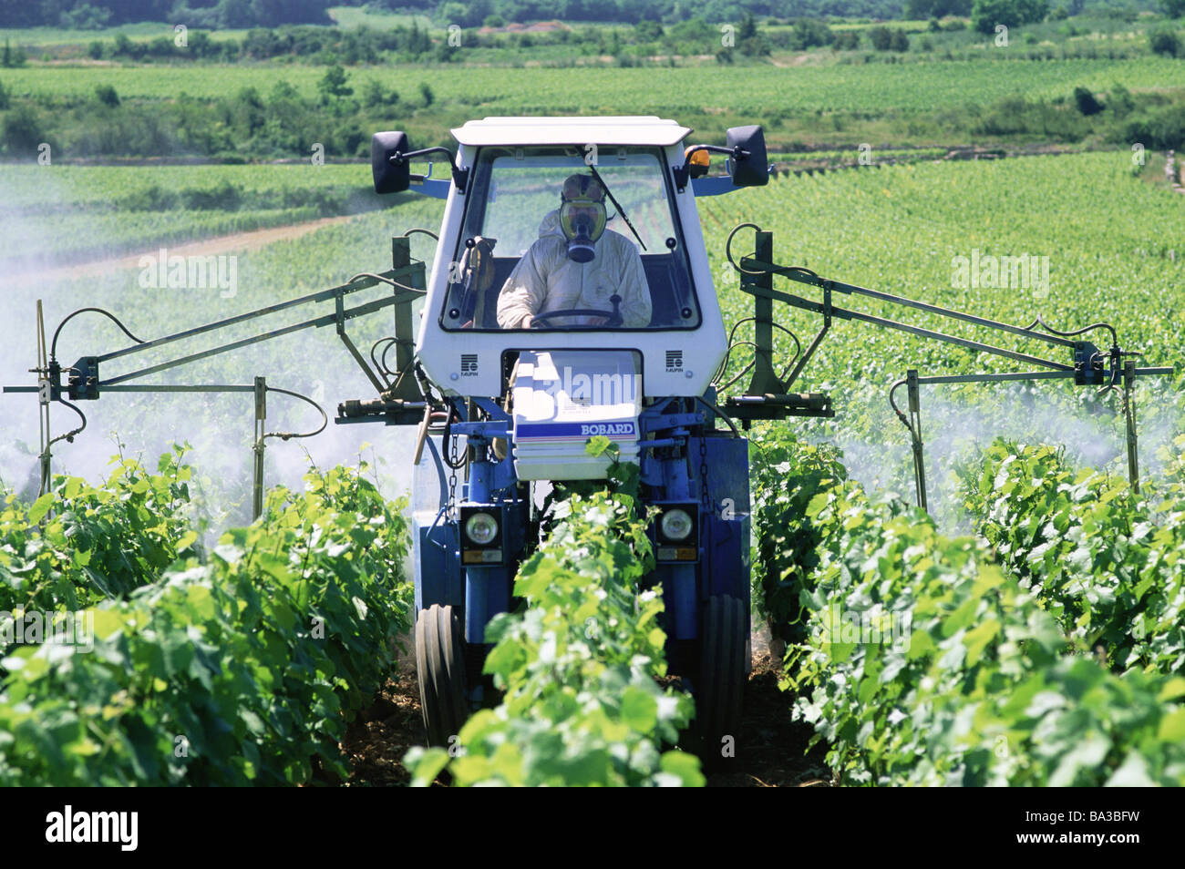 Spraying pesticide vineyard france hi-res stock photography and images ...