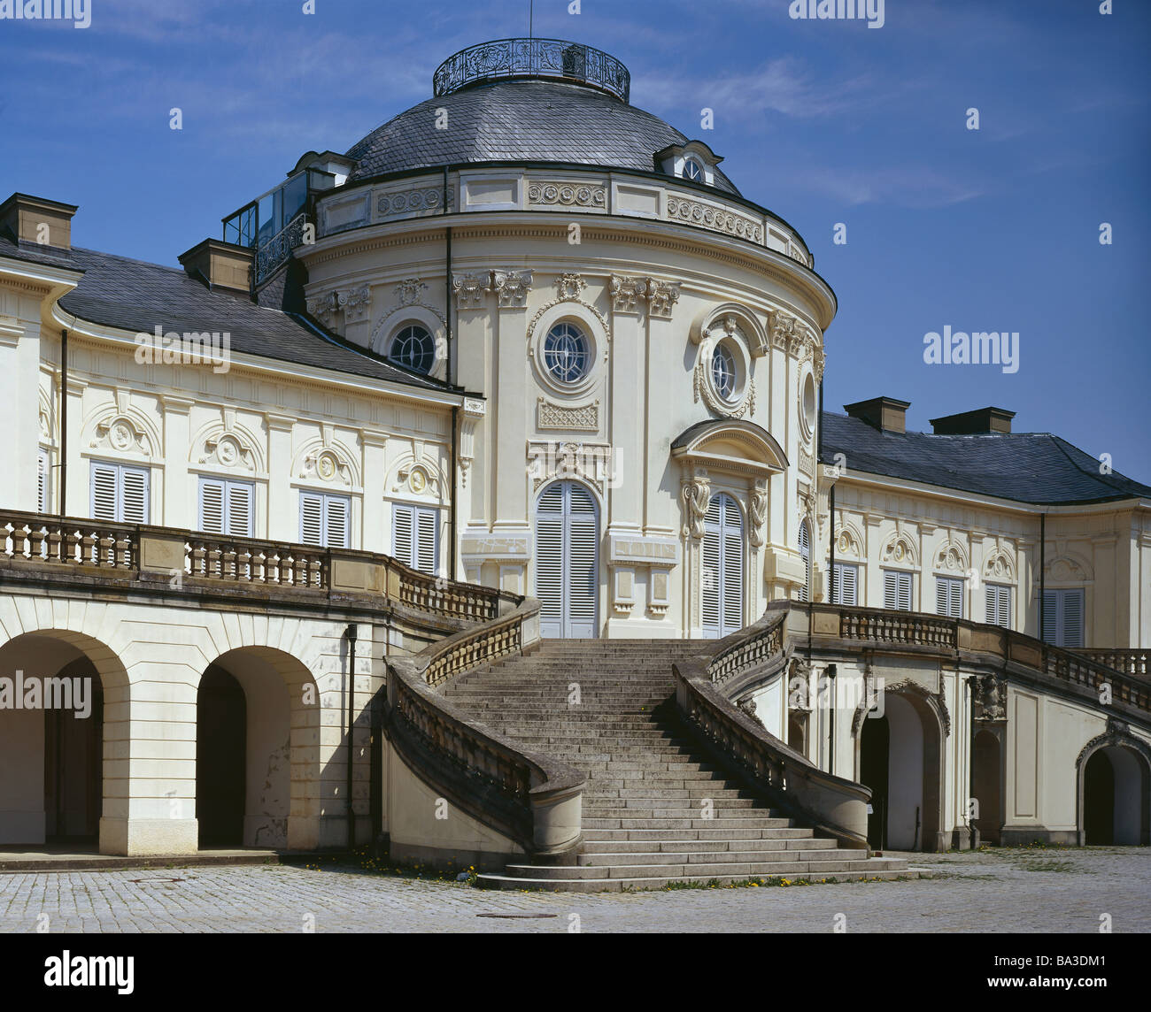 Germany Baden-Württemberg Stuttgart palace Solitude facade detail ...