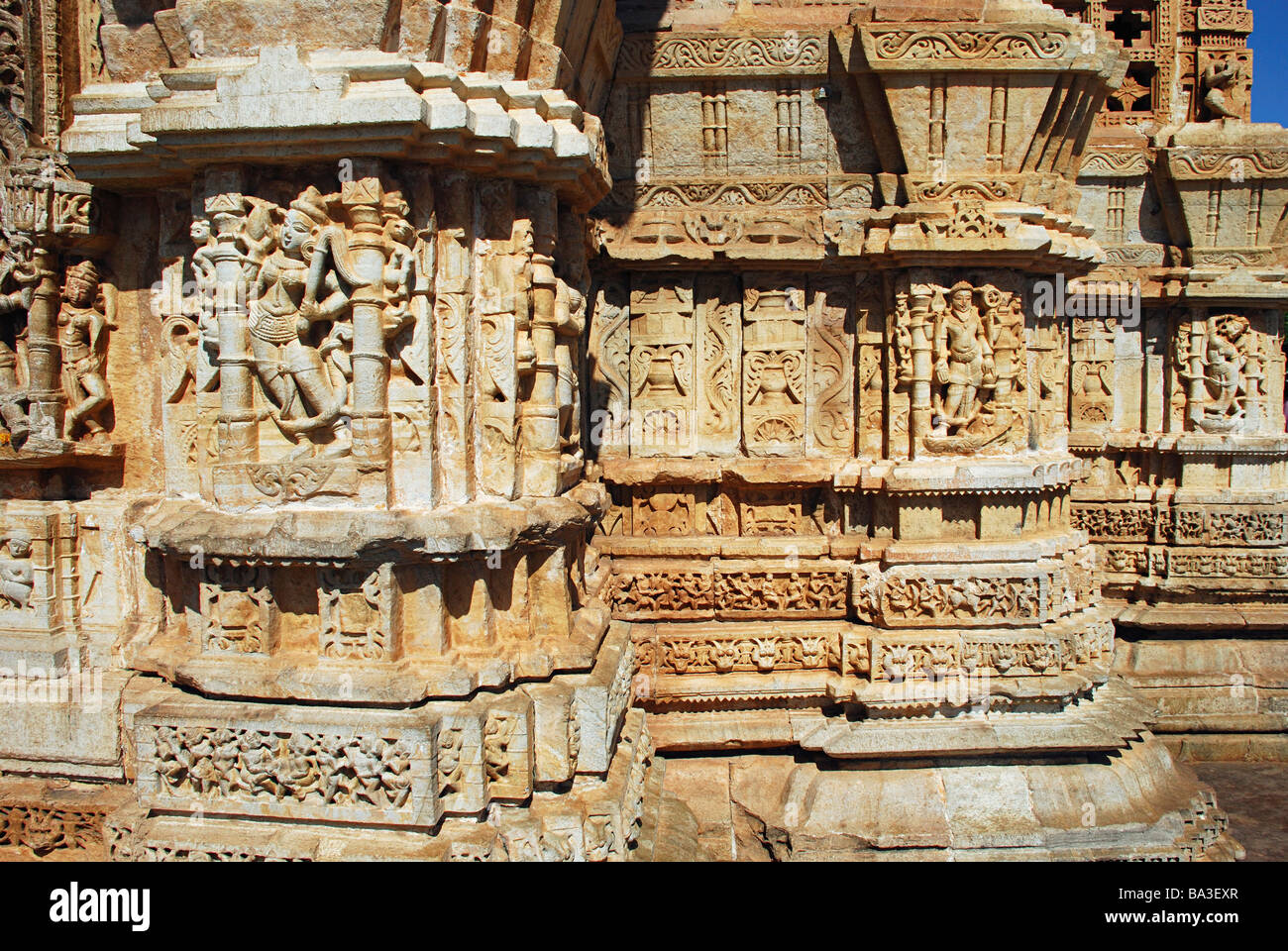 Stone Carving on Victory Pillar, Vijay Stambh. Chittorgarh fort Stock ...