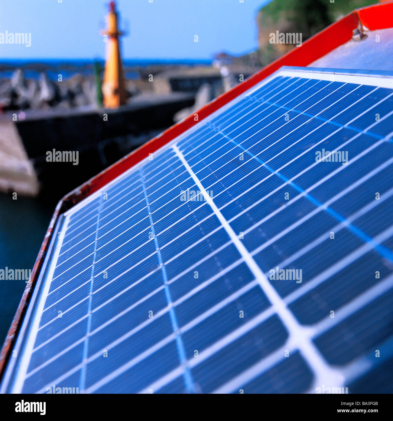 Surface level view of solar energy panel Stock Photo - Alamy