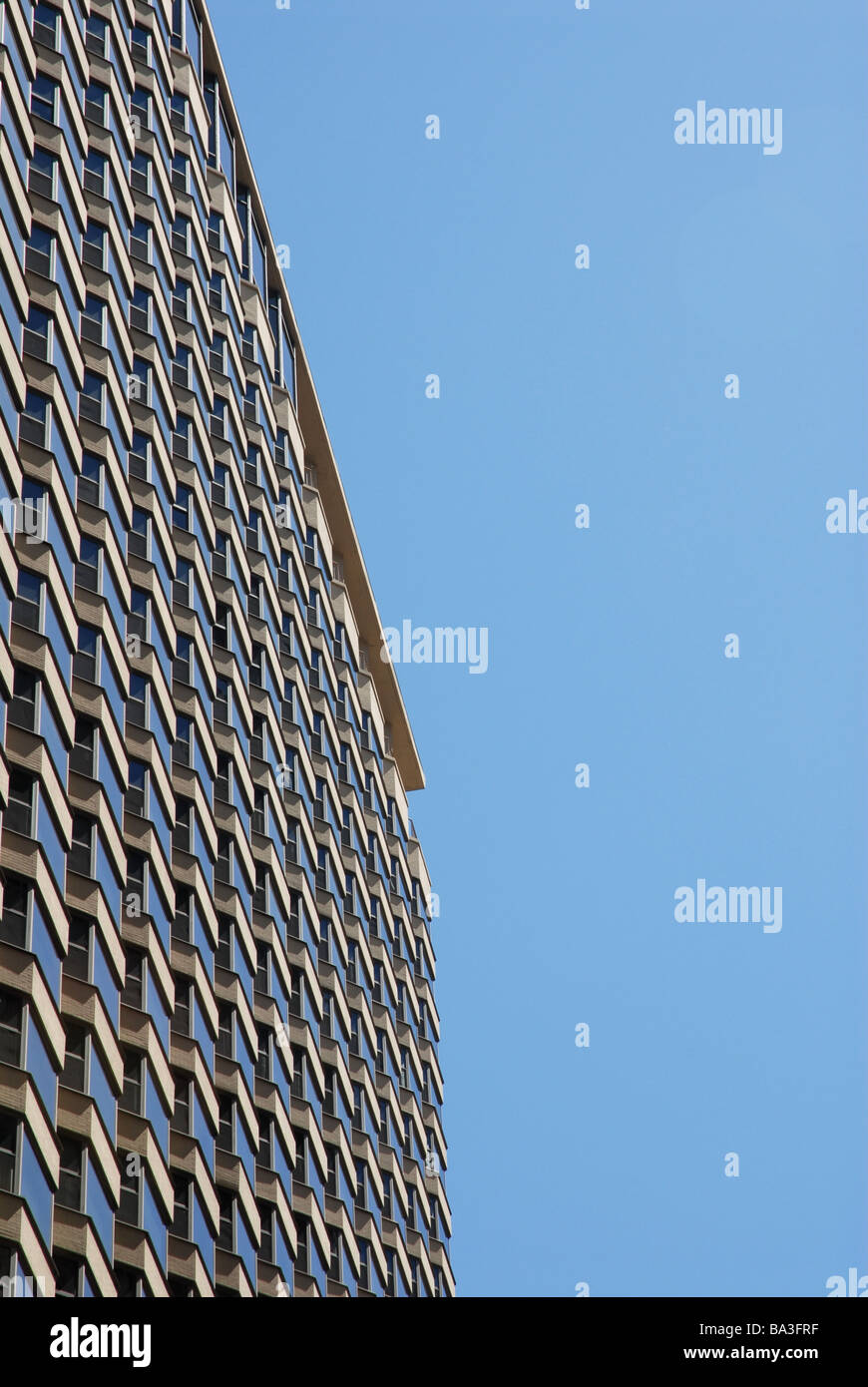 Office-high-rise facade detail from below high-rise office buildings ...