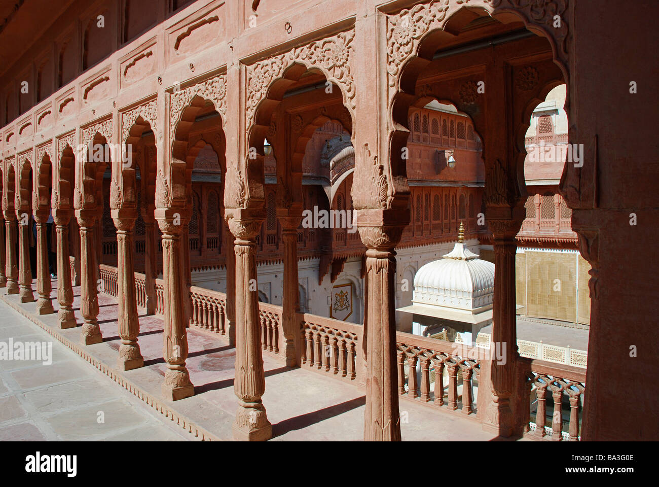 One of the many passages of Junagarh Fort, Rajasthan State, India Stock ...