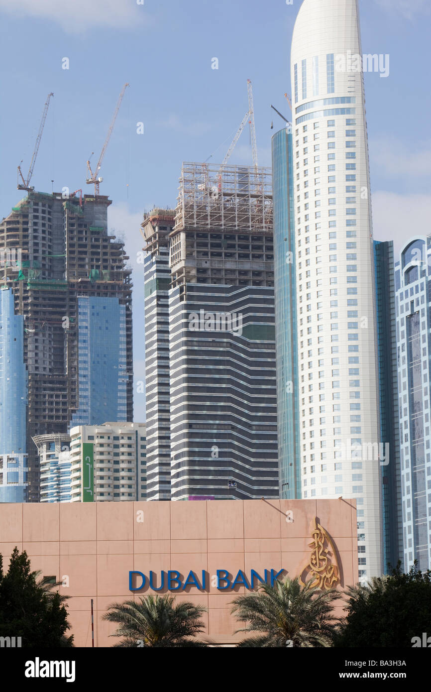 High rise tower blocks being constructed in Dubai Middle East Stock ...