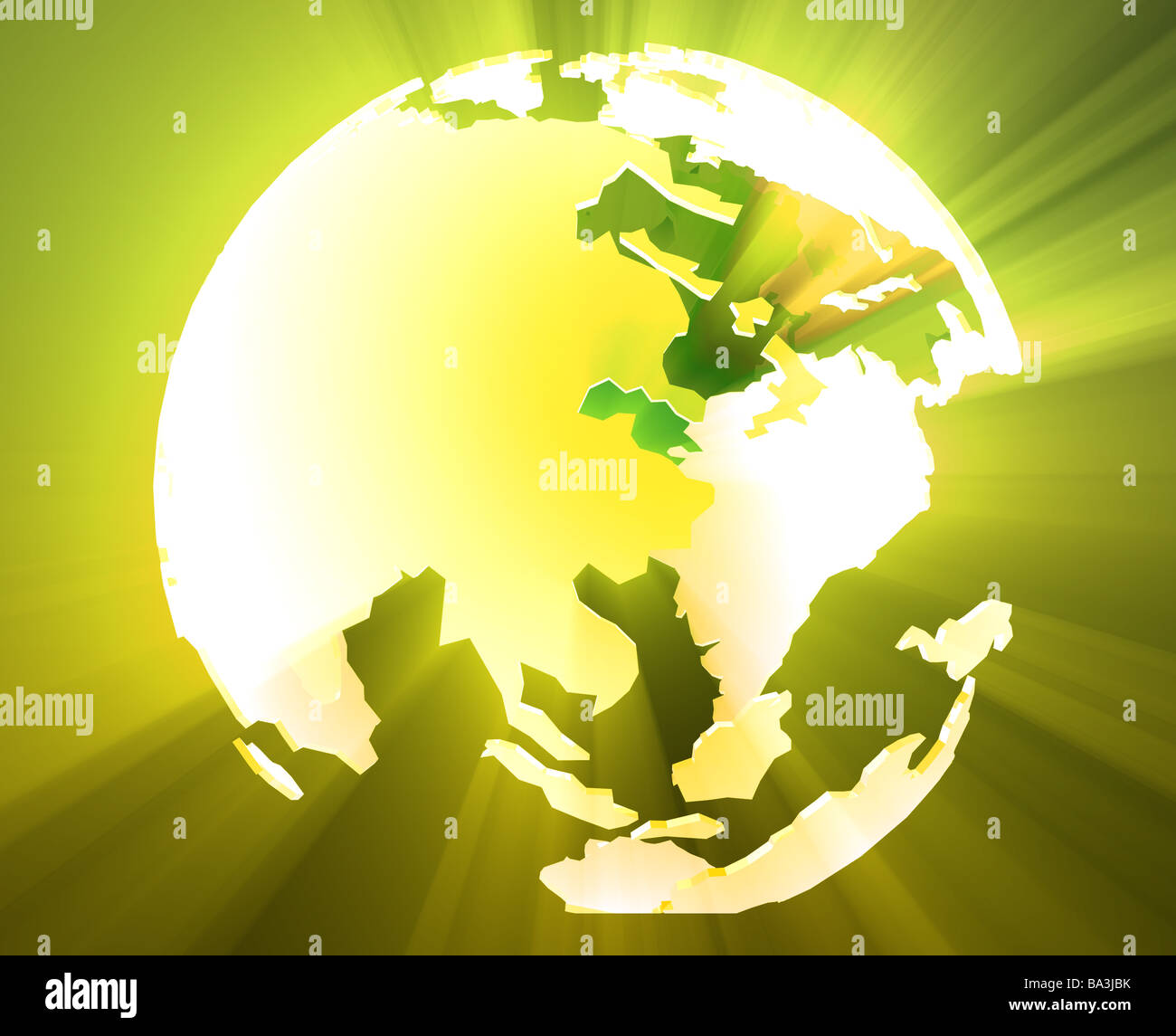 Globe map illustration of Asia and Pacific Stock Photo - Alamy