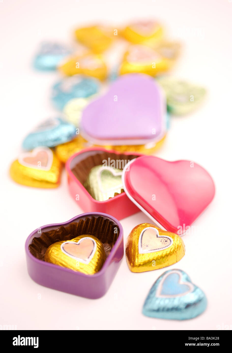 Heart shape chocolates Stock Photo - Alamy