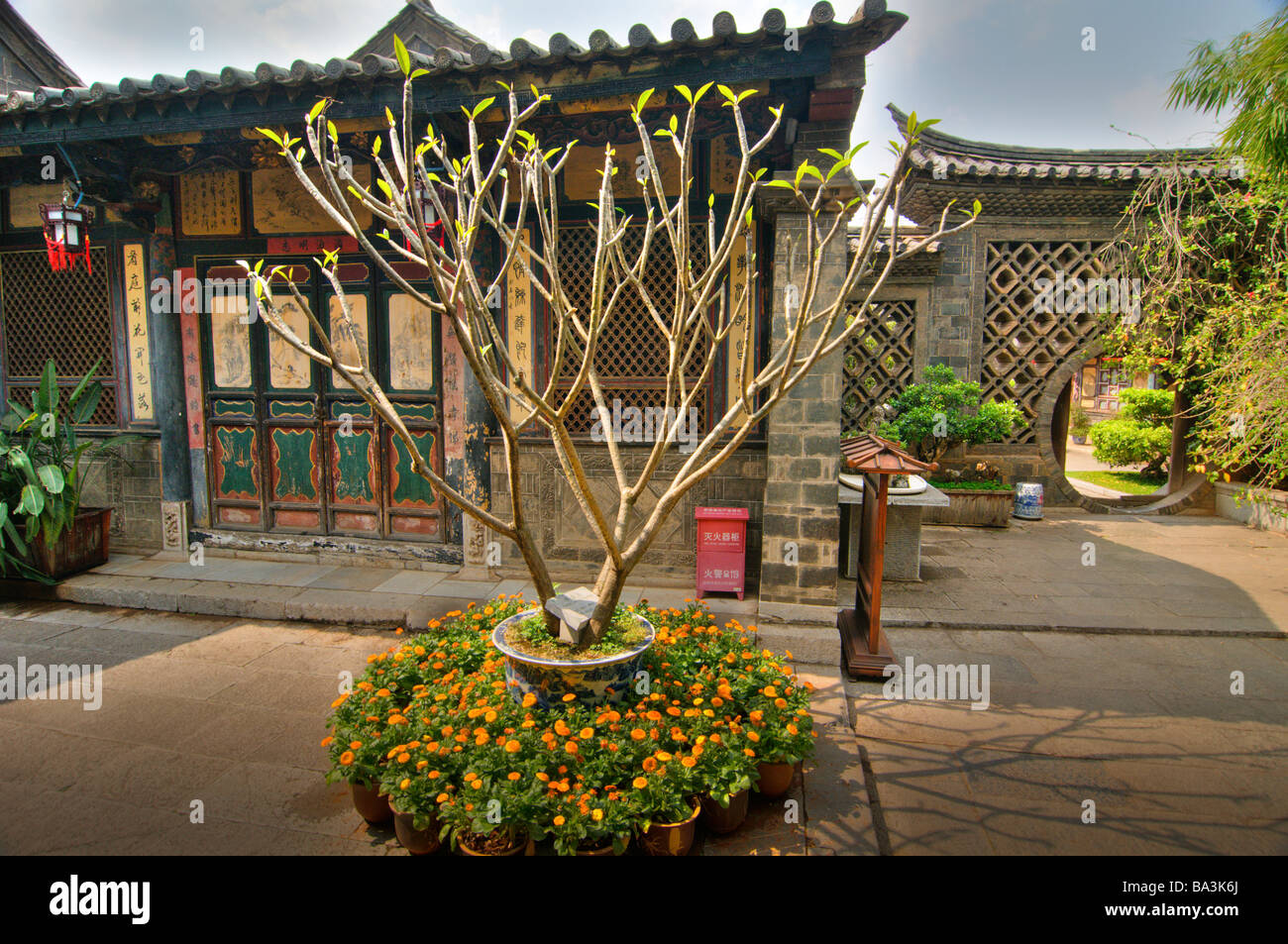 scenery in the Zhu Family Gardens in historical Jianshui in Yunnan ...