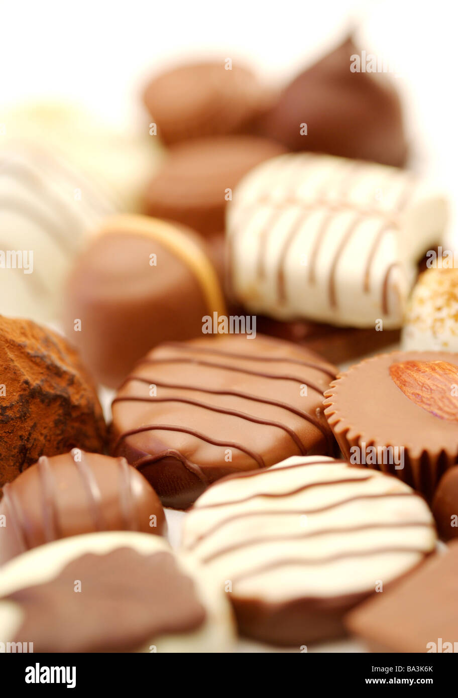 Assorted chocolates close up Stock Photo - Alamy