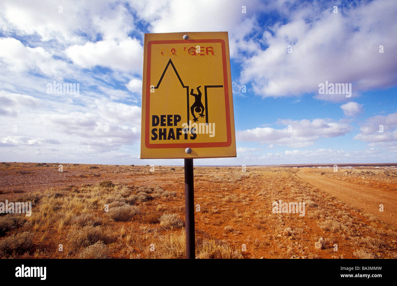 Mine shaft warning sign hi-res stock photography and images - Alamy