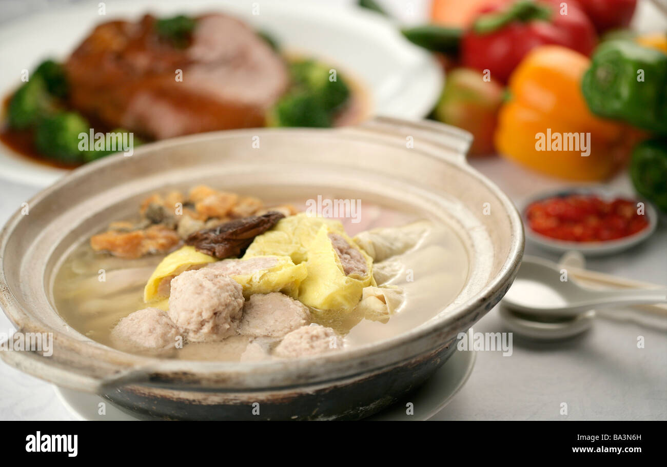Chinese fondue food in the background Stock Photo - Alamy