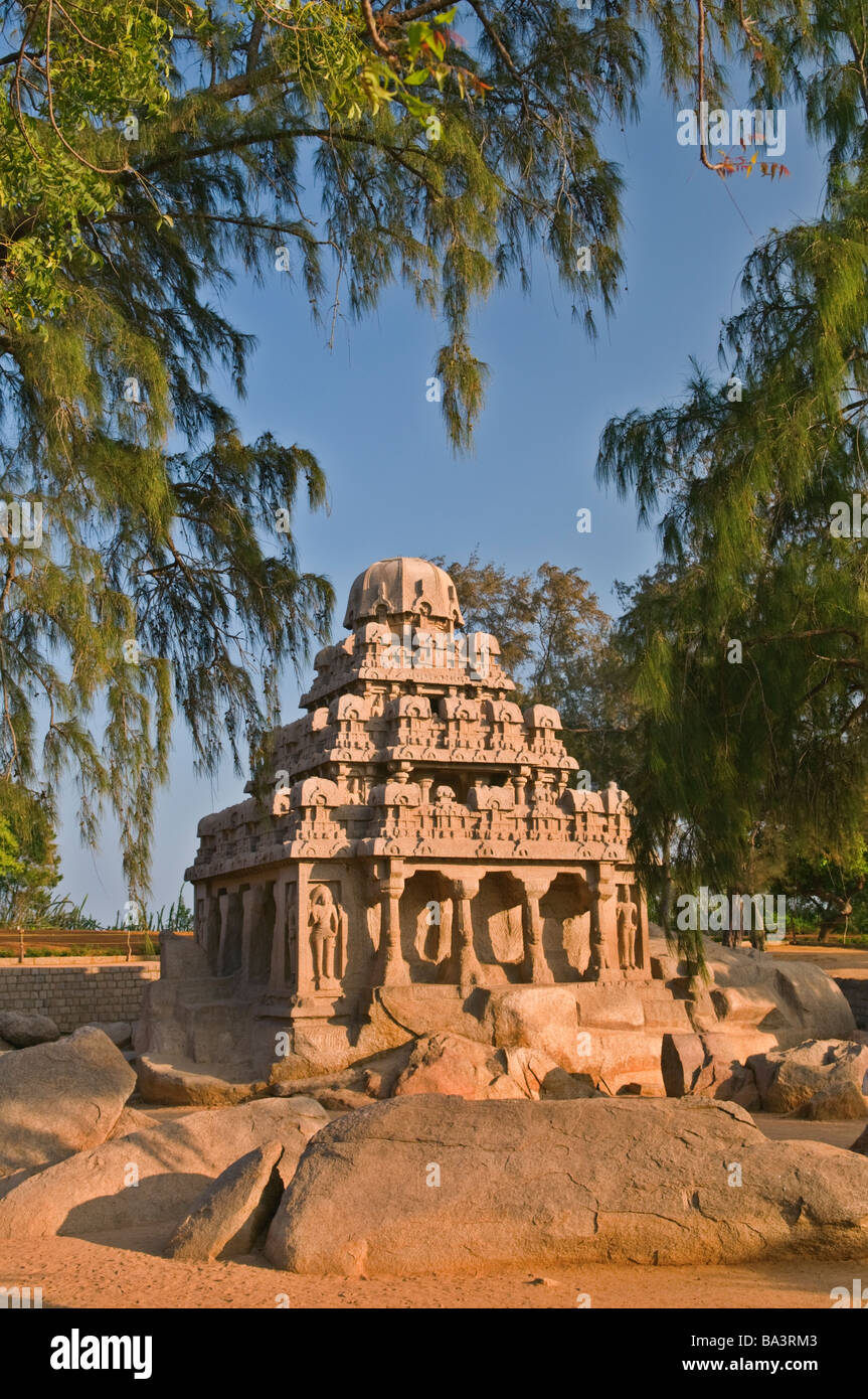 Five Rathas Dharmaraja Ratha Mahabalipuram Tamil Nadu India Stock Photo ...