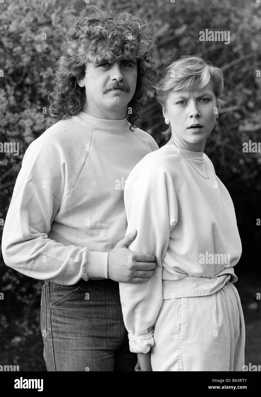 Achtziger Jahre, Menschen, junges Paar, Birgit, Frank Stock Photo - Alamy