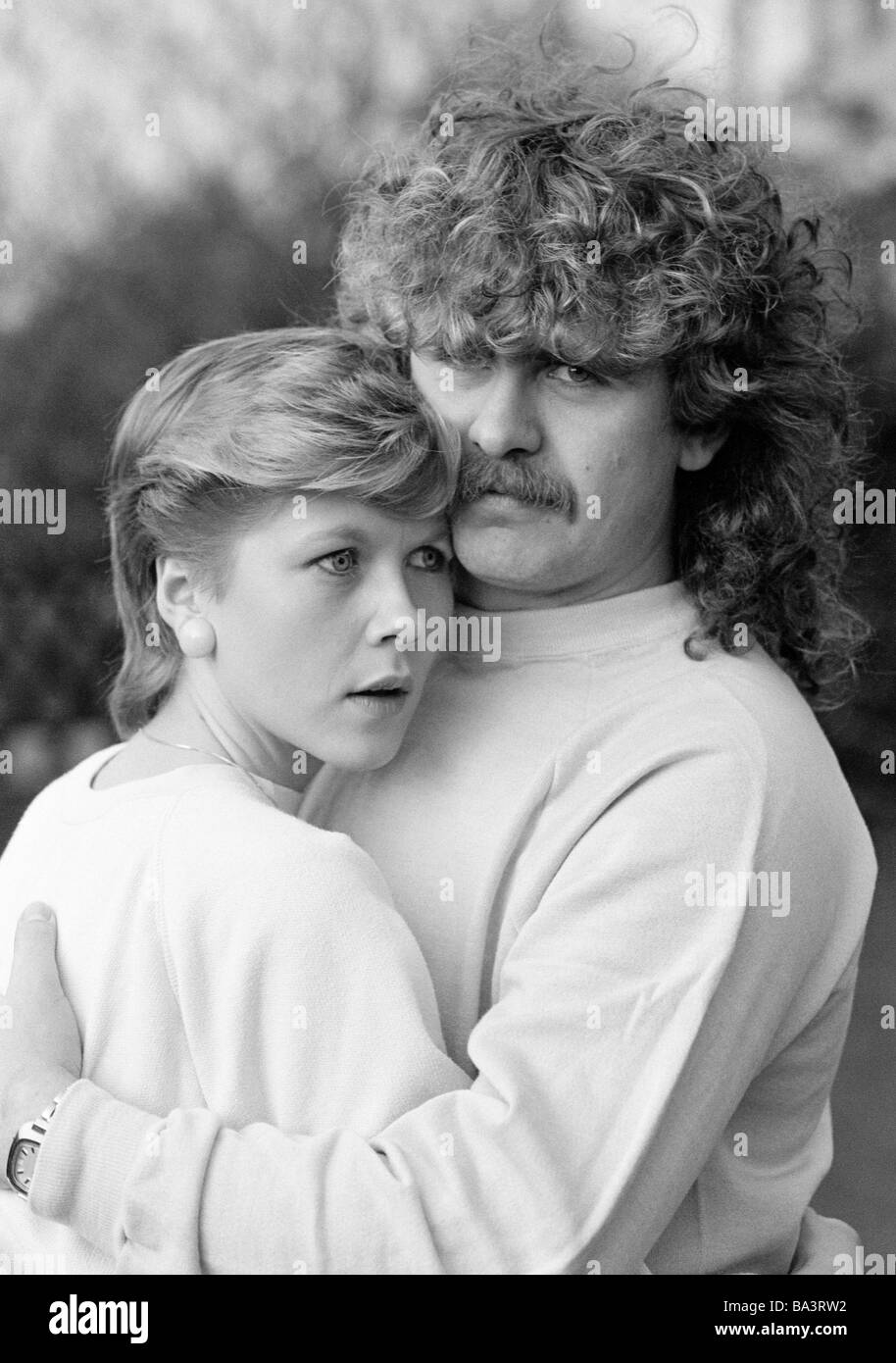 Achtziger Jahre, Menschen, junges Paar, Portraet, Birgit, Frank Stock ...