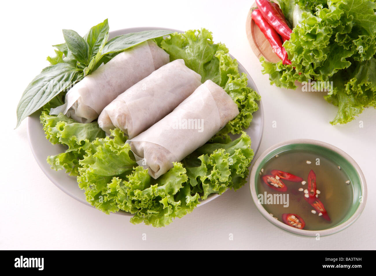 Vietnamese Style Raw Spring Roll Stock Photo - Alamy