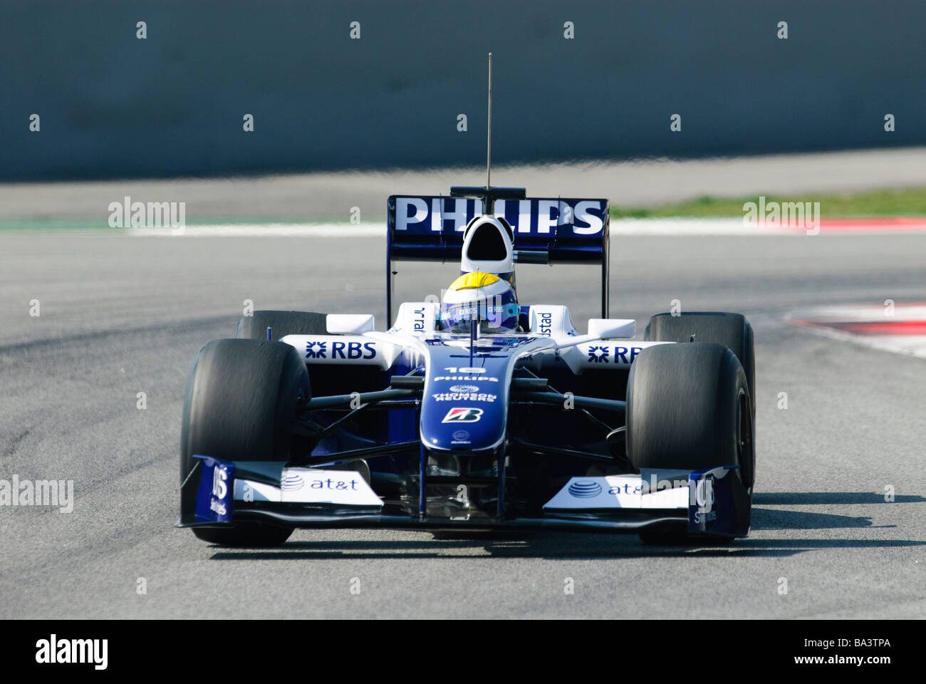 Nico Rosberg in the Williams FW31 race car during Formula One testing ...