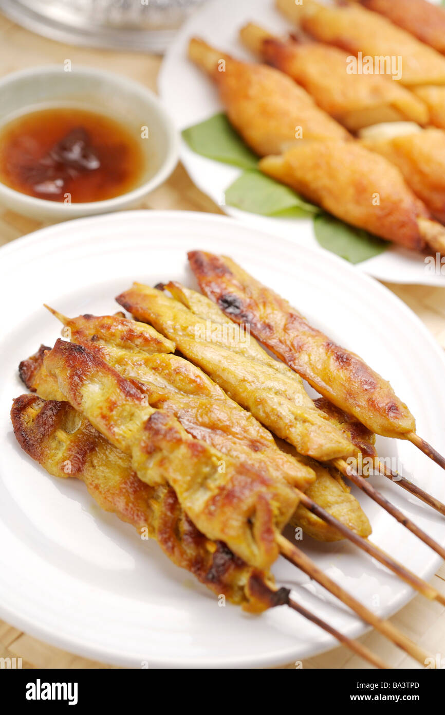Spicy satay sticks Stock Photo - Alamy