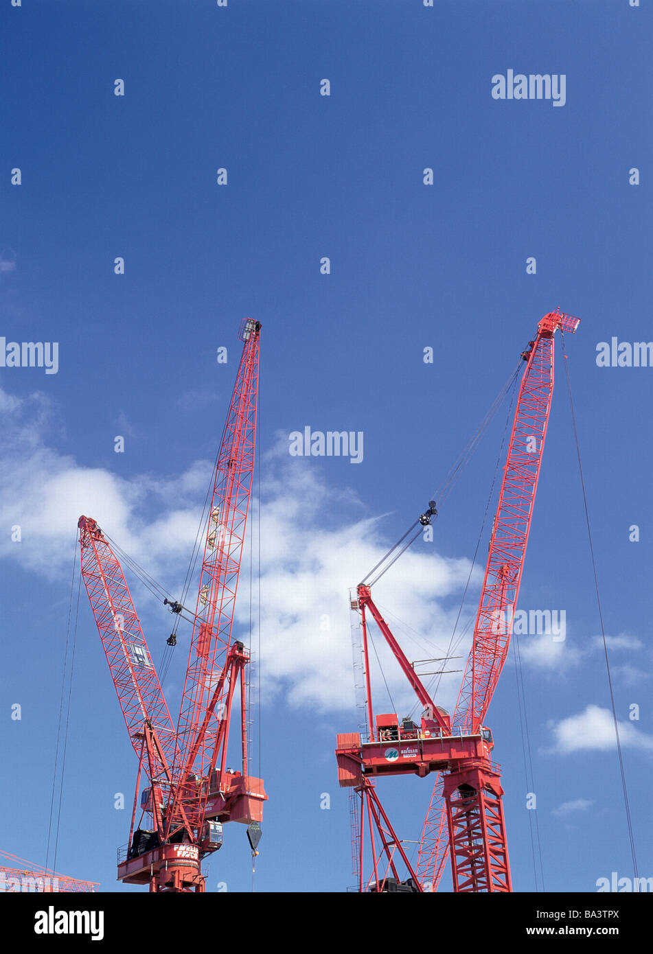 High angle view of cranes Stock Photo - Alamy