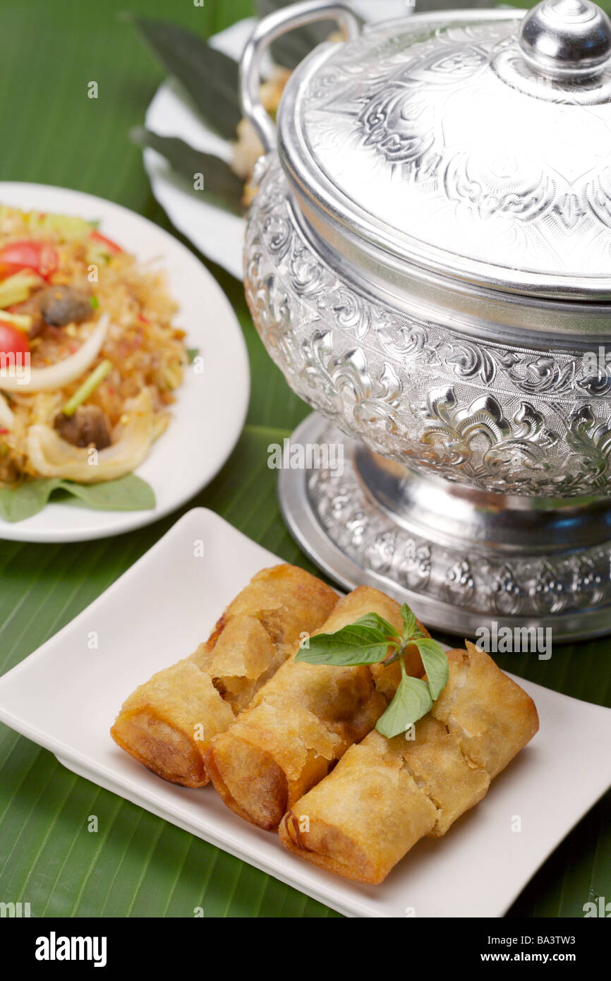 Crispy Spring Roll Thai Style Stock Photo - Alamy